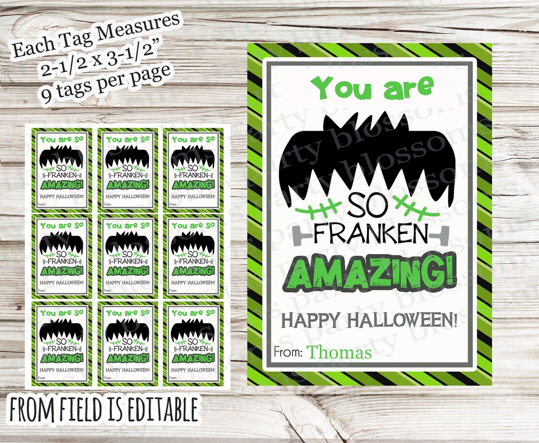 INSTANT DOWNLOAD Editable Printable Happy Halloween Treat Tag - Etsy