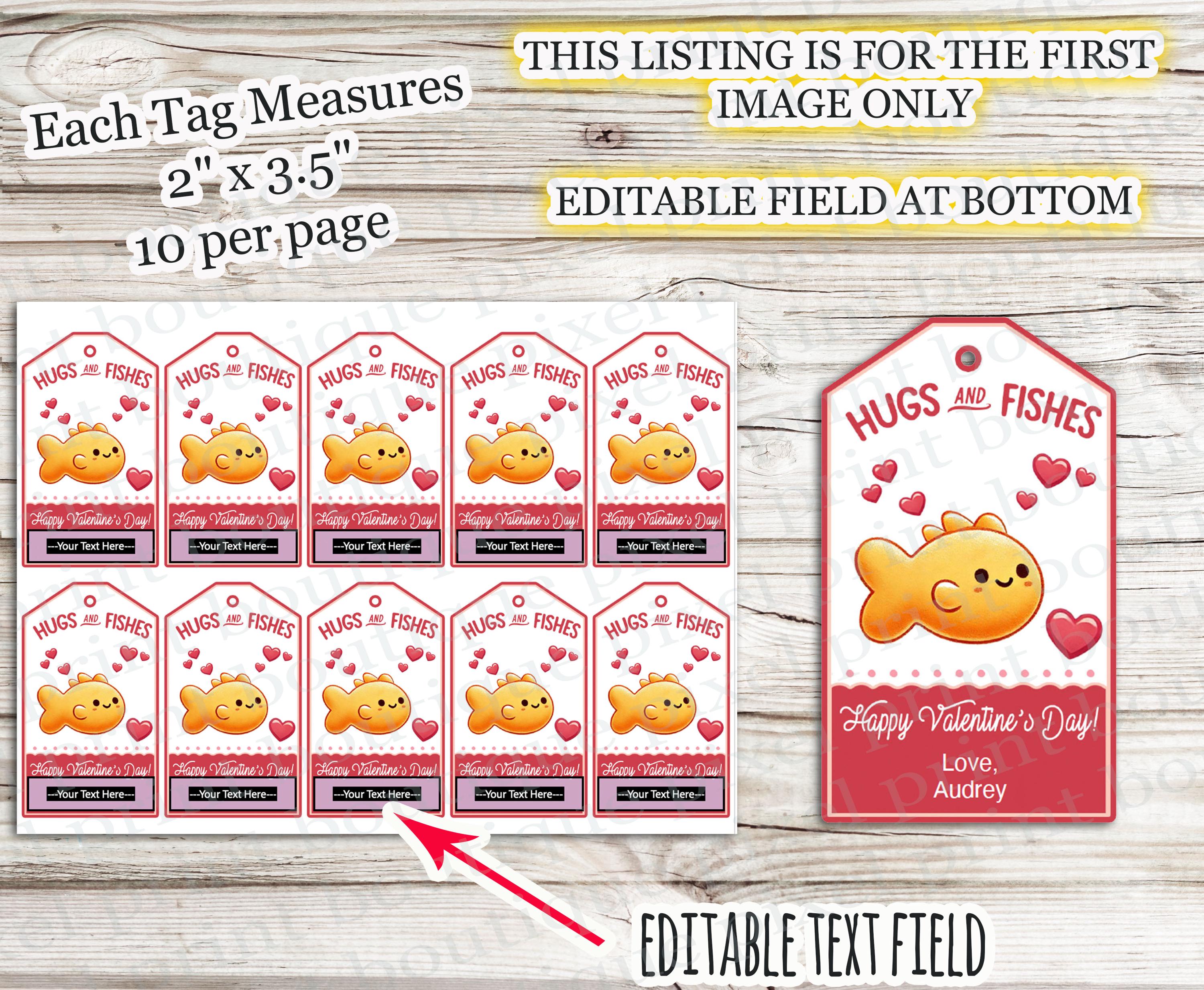 INSTANT DOWNLOAD: Printable Hugs and Fishes Goldfish Cracker Tag School ...