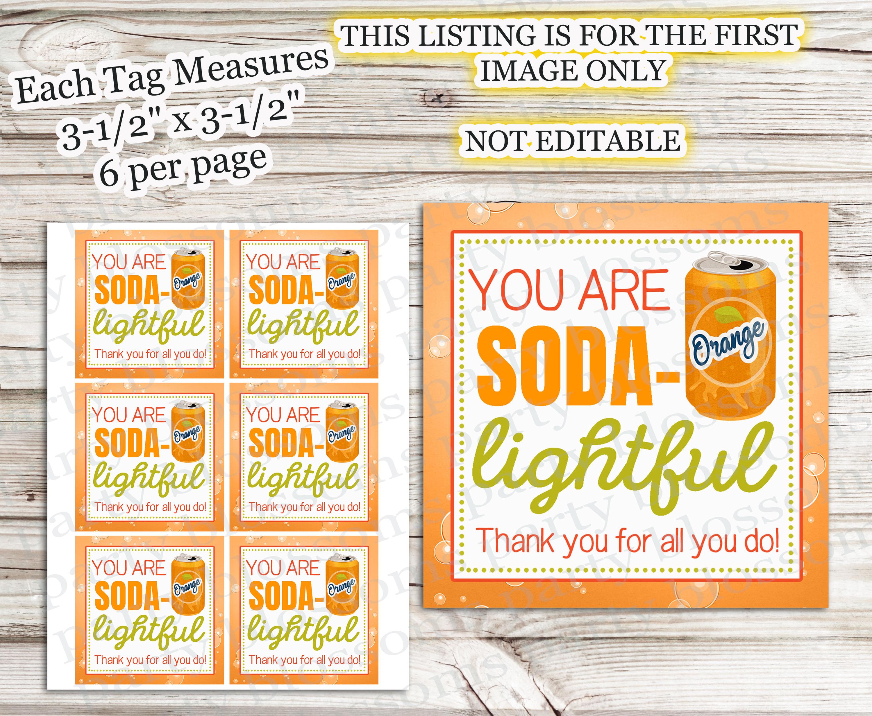 INSTANT DOWNLOAD I Soda Think You Are Amazing Thank You for All You Do ...