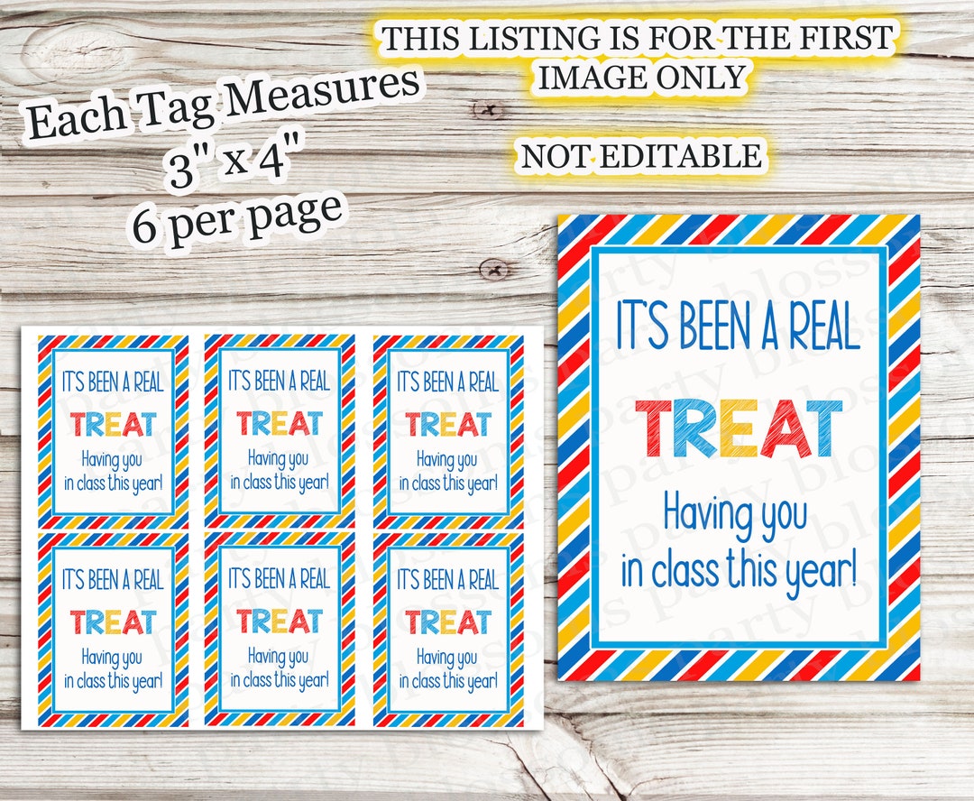 INSTANT DOWNLOAD It is A Real Treat Having You in My Class Student ...