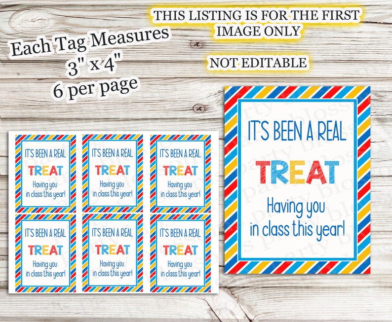 INSTANT DOWNLOAD It is A Real Treat Having You in My Class Student ...