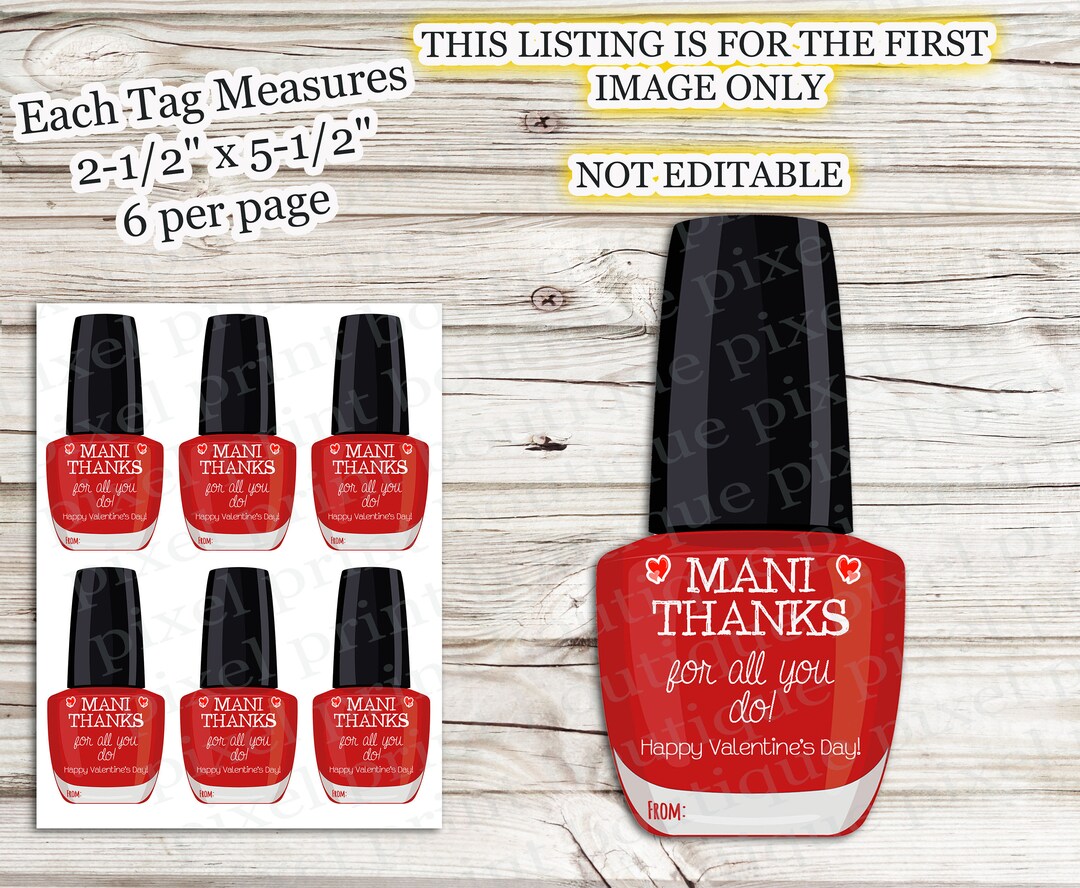 INSTANT DOWNLOAD Mani Thanks for All You Do Happy Valentine's Day ...