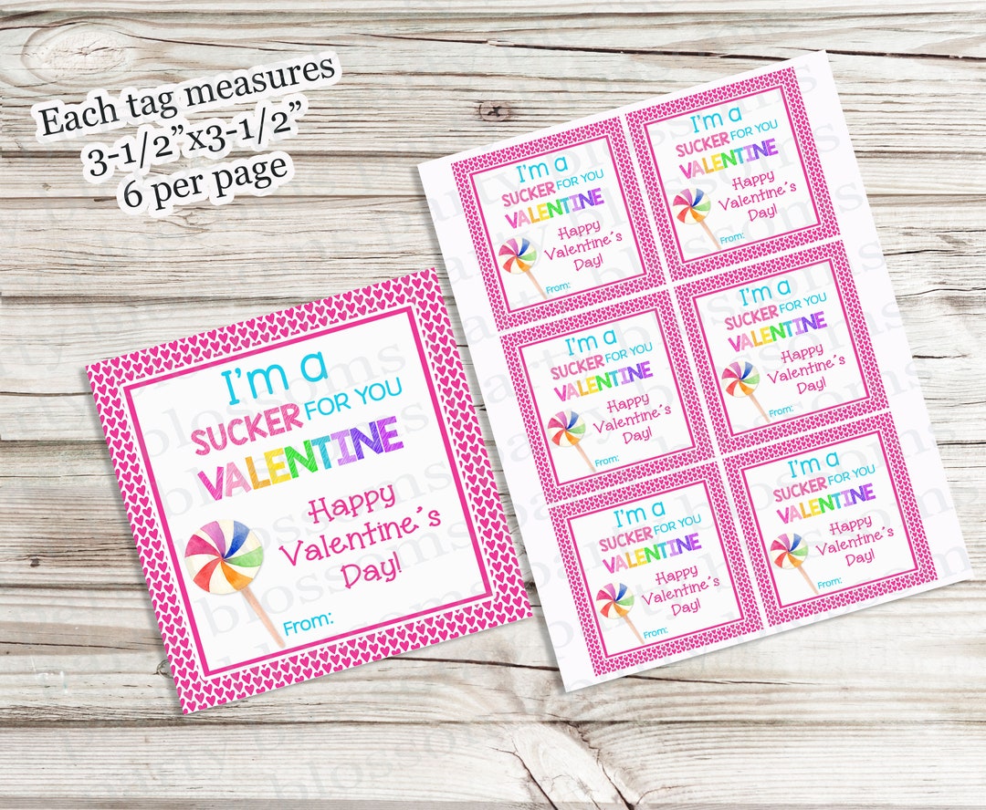 INSTANT DOWNLOAD I'm A Sucker for You Lollipop, Ring Pop Tag, Lollipop ...