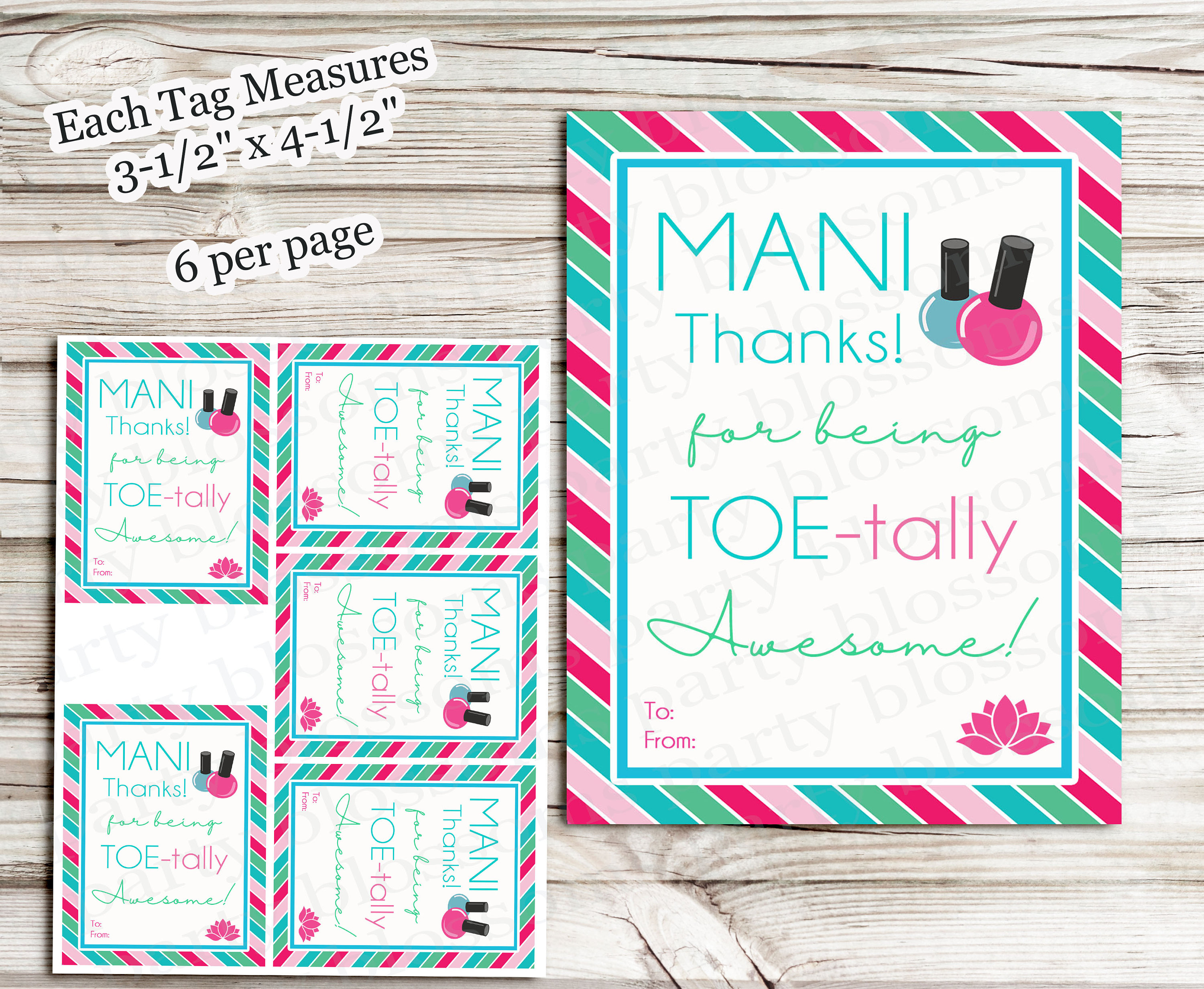 INSTANT DOWNLOAD Mani for Toe Tally Awesome Pedicure Spa Nail Polish ...