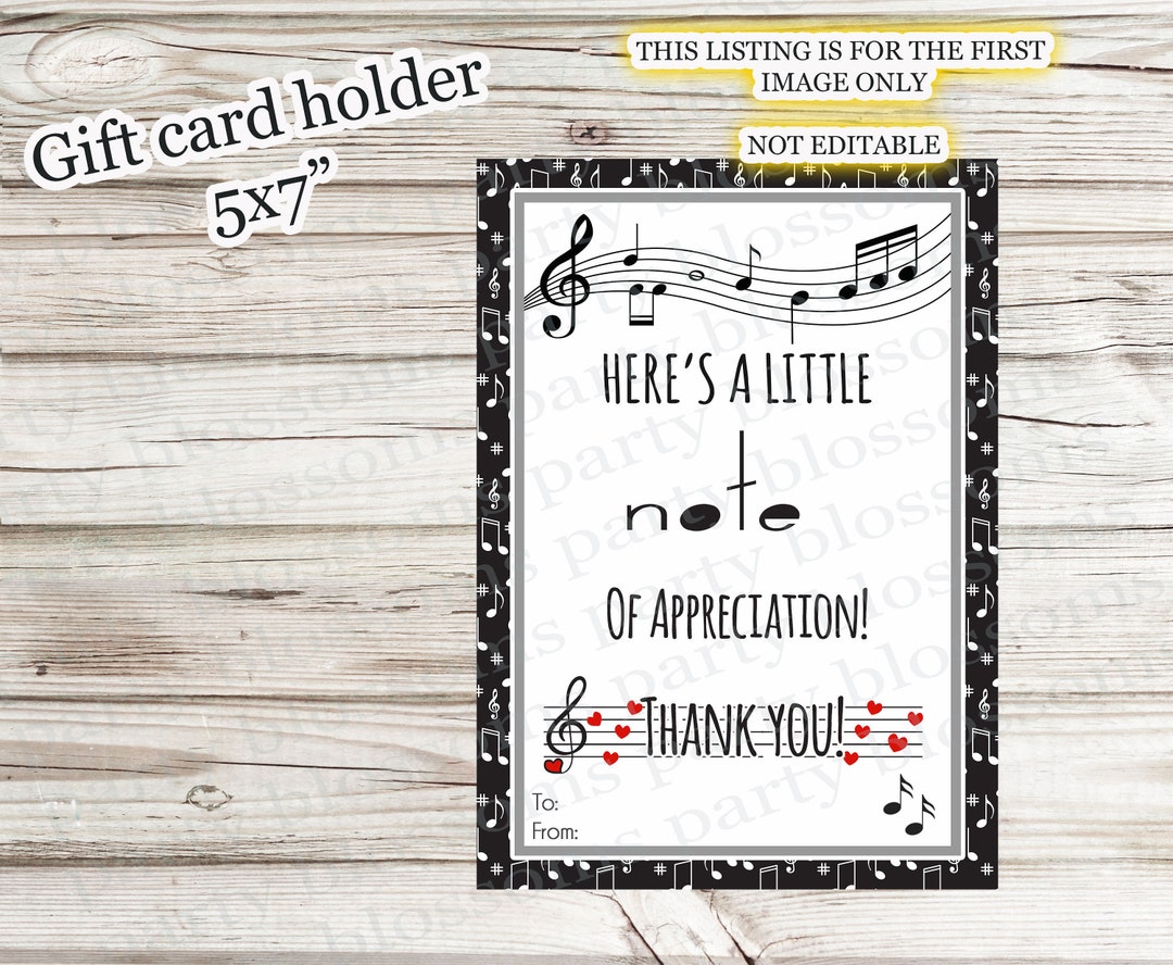 INSTANT DOWNLOAD: Here's A Little Note of Appreciation Music Teacher ...