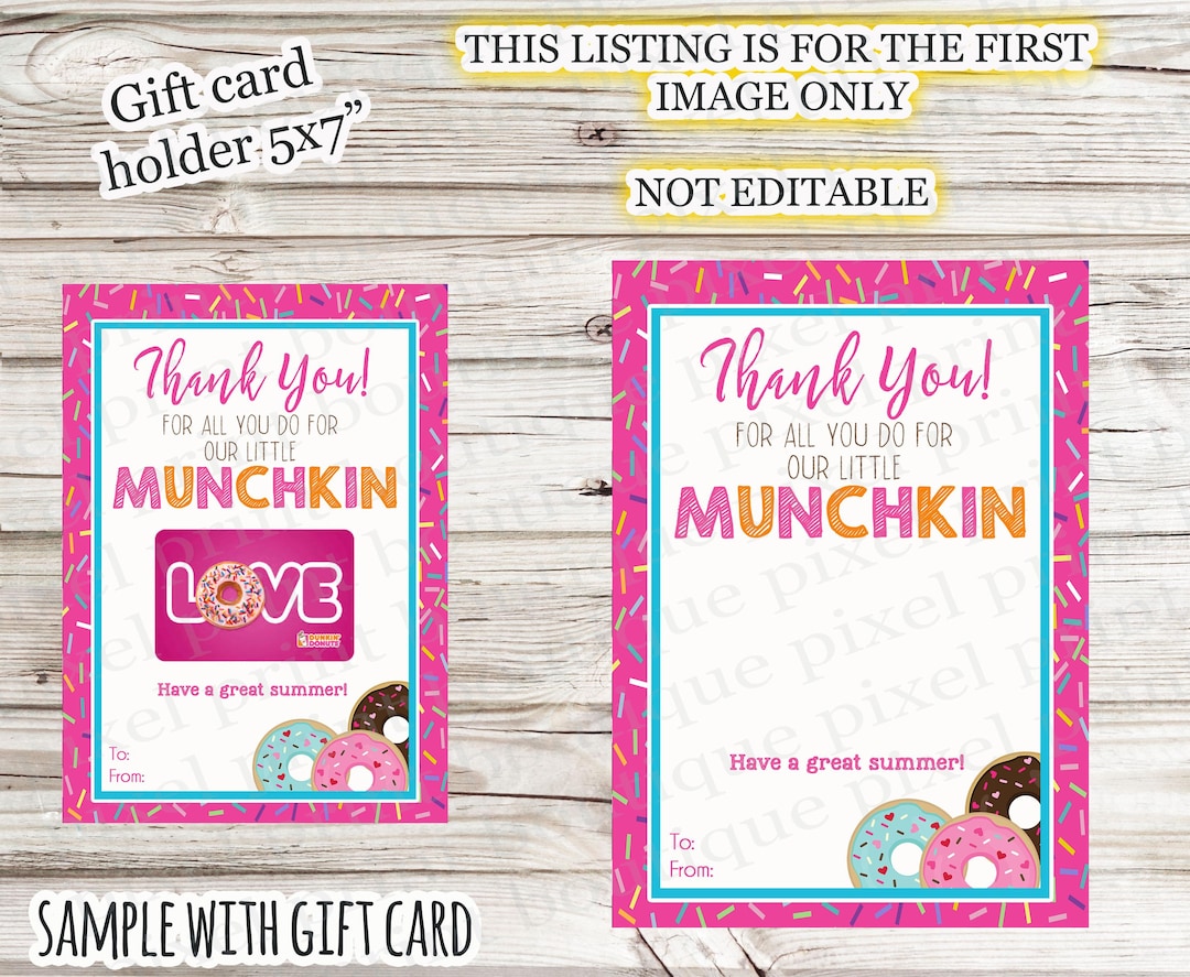 INSTANT DOWNLOAD Thank You for All You Do for Our Little Munchkin Donut ...