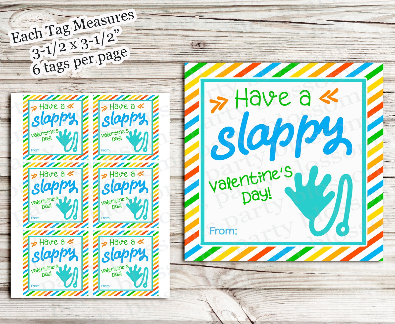 INSTANT DOWNLOAD Kids Valentine, High Five Have A Slappy Valentine's ...