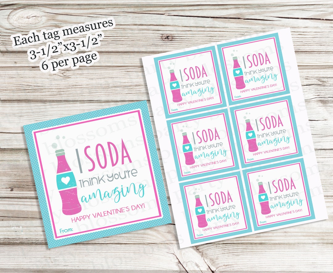 INSTANT DOWNLOAD I Soda Think You Are Amazing, Drink Tag, Orange Juice ...