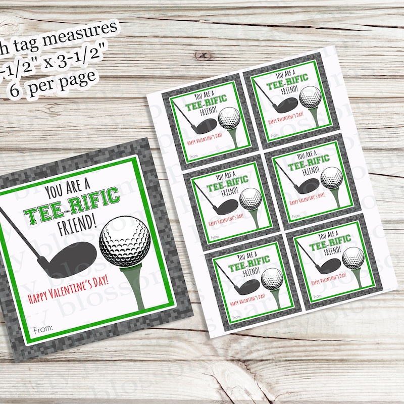Golf Valentines for Class - Etsy