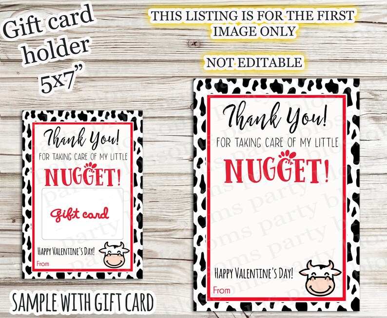 INSTANT DOWNLOAD Thank You Taking Care of Our Little Chicken Nugget ...