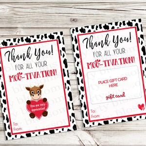 INSTANT DOWNLOAD You Are A Moo-velous Marvelous Teacher Sign Thank You ...