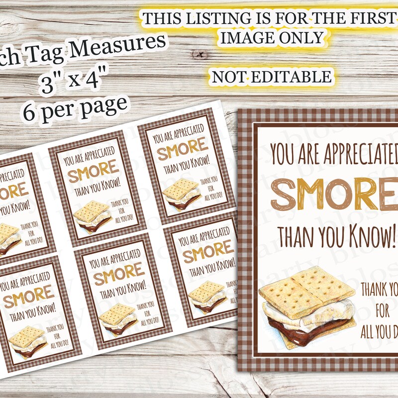 Smores Tag - Etsy
