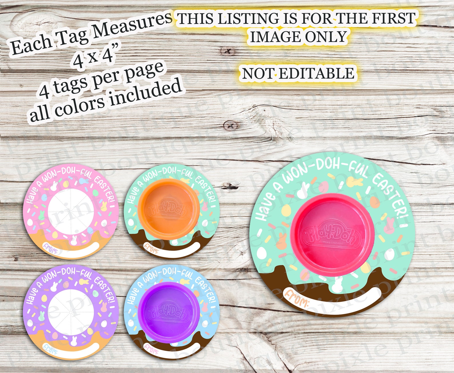 INSTANT DOWNLOAD Have A Wonderful Won-doh-ful Easter Carrot Tag Play ...