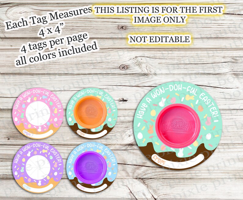 INSTANT DOWNLOAD Have A Wonderful Won-doh-ful Easter Carrot Tag Play ...