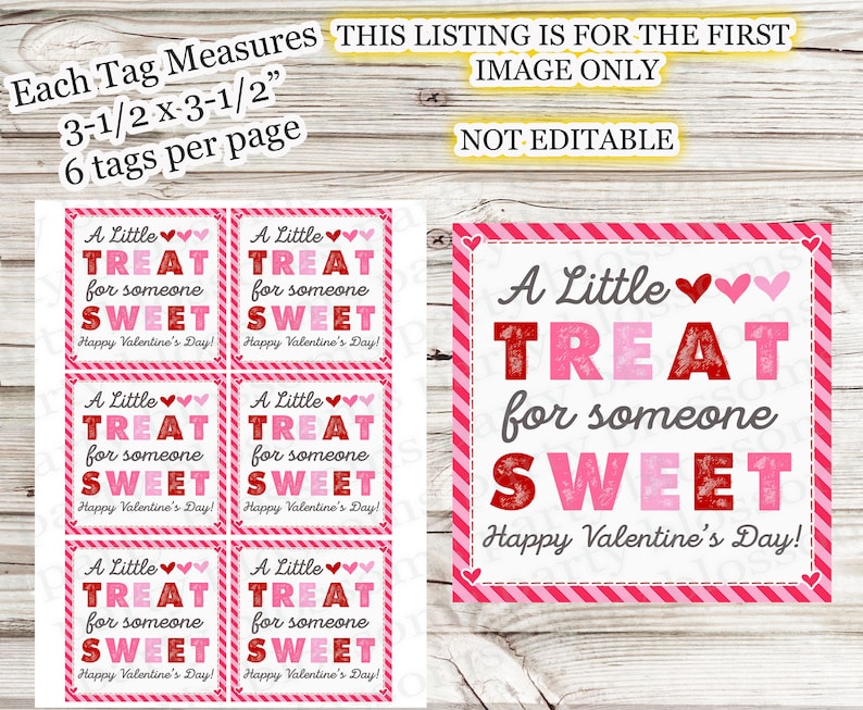 INSTANT DOWNLOAD Printable Valentine Tags, 3.5x3.5 Generic Happy ...
