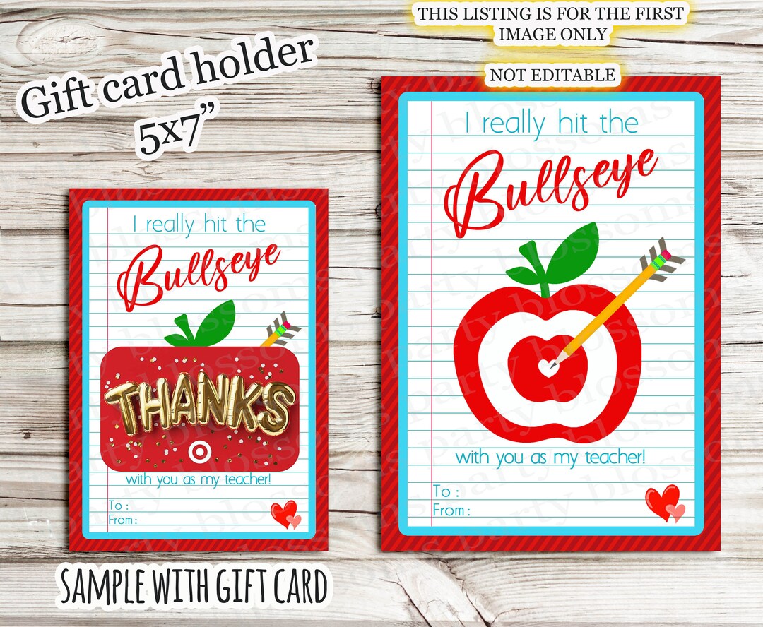 INSTANT DOWNLOAD I Really Hit the Bullseye With You as My Teacher Gift ...