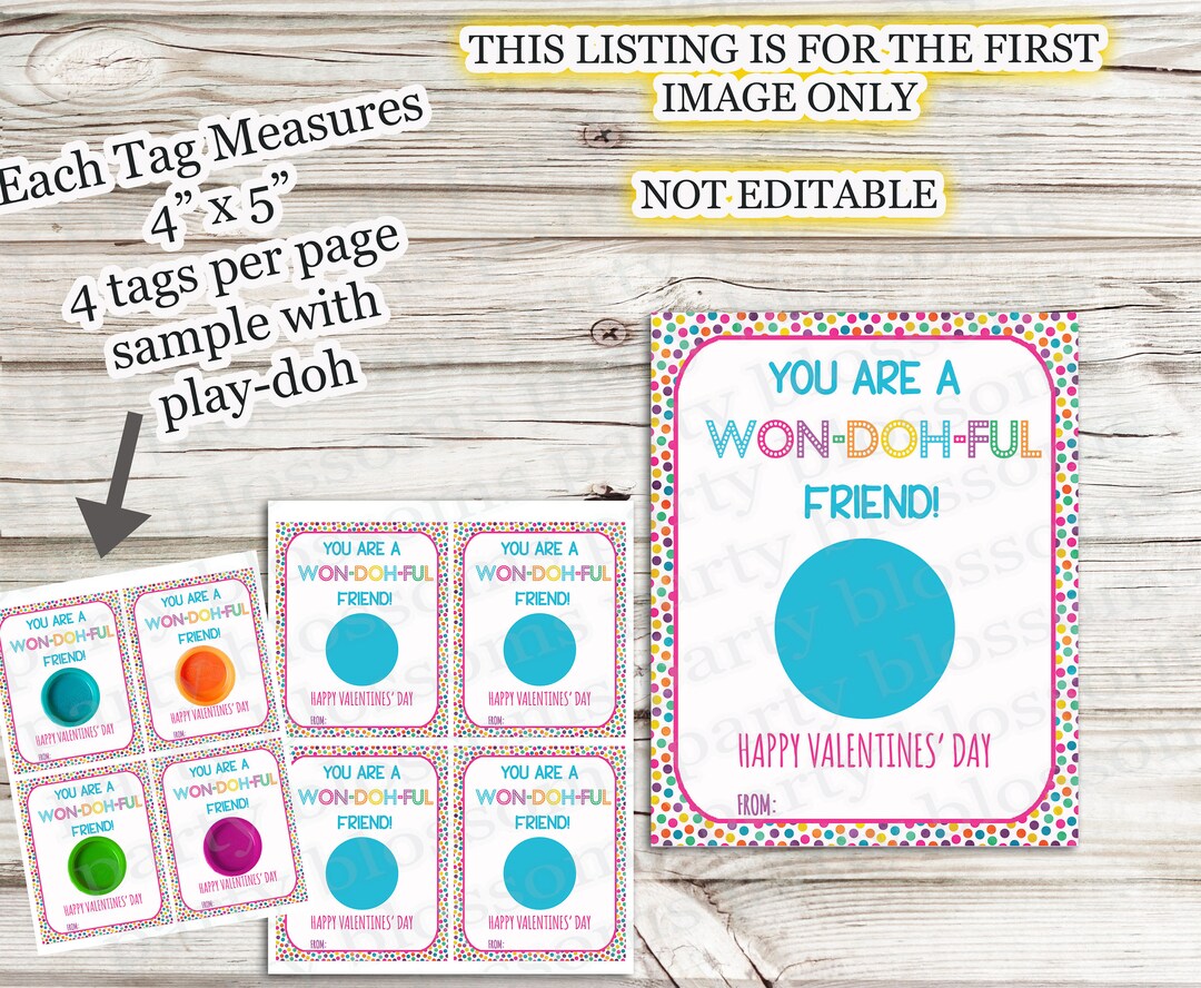 INSTANT DOWNLOAD Your'e A Won-doh-ful Friend Wonderful Valentine Plah ...