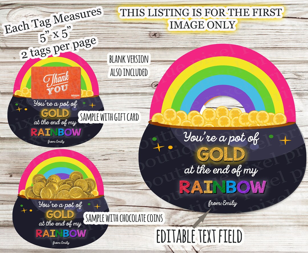 INSTANT DOWNLOAD You're Pot of Gold at End of My Rainbow Chocolate Coin ...