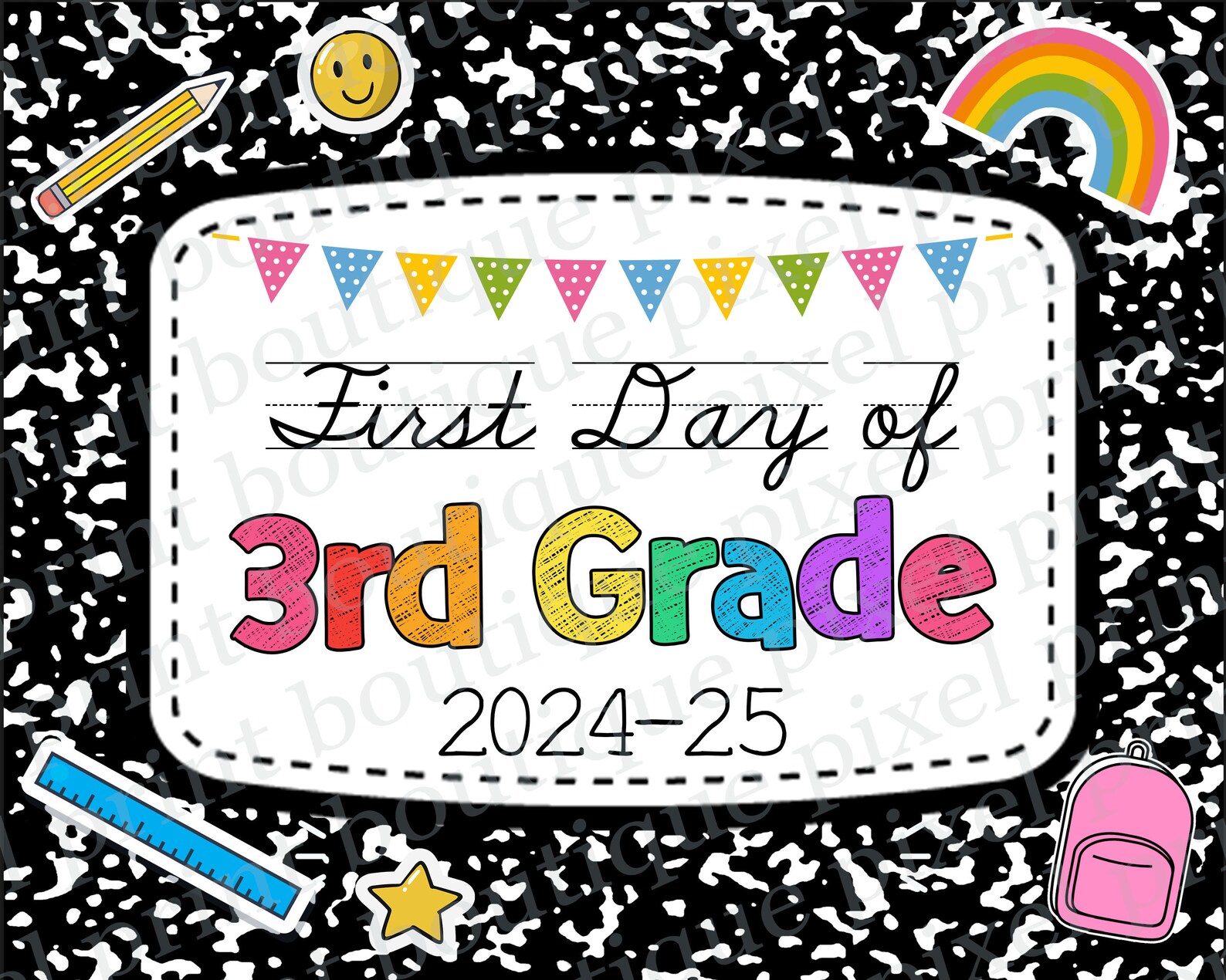 INSTANT DOWNLOAD First Day of 4th Grade Hello Goodbye Nailed It Goodbye ...