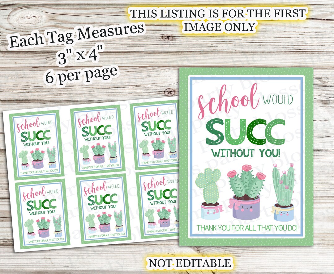 INSTANT DOWNLOAD School Would Succ Without You Succulent Plant Flower ...