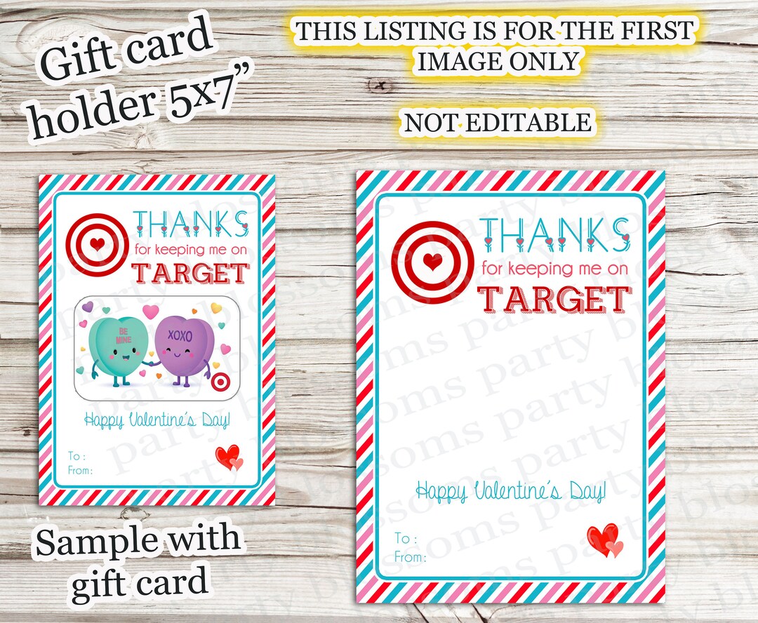 INSTANT DOWNLOAD Thanks for Keeping Me on Target Appreciation Gift Card ...