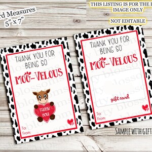 INSTANT DOWNLOAD You Are A Moo-velous Marvelous Teacher Sign Thank You ...
