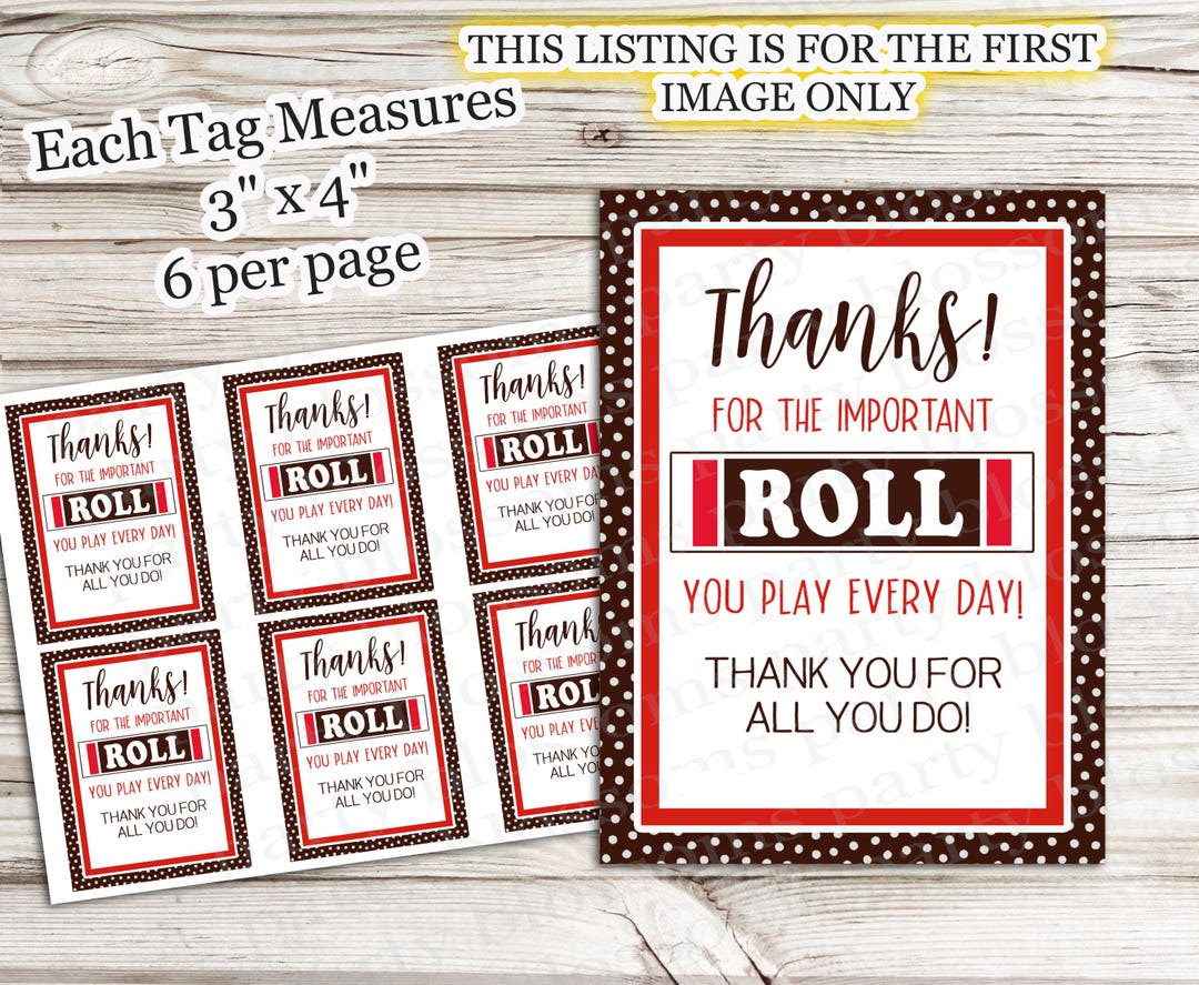 INSTANT DOWNLOAD Thanks for the Important Roll Role Tootsie You Play ...