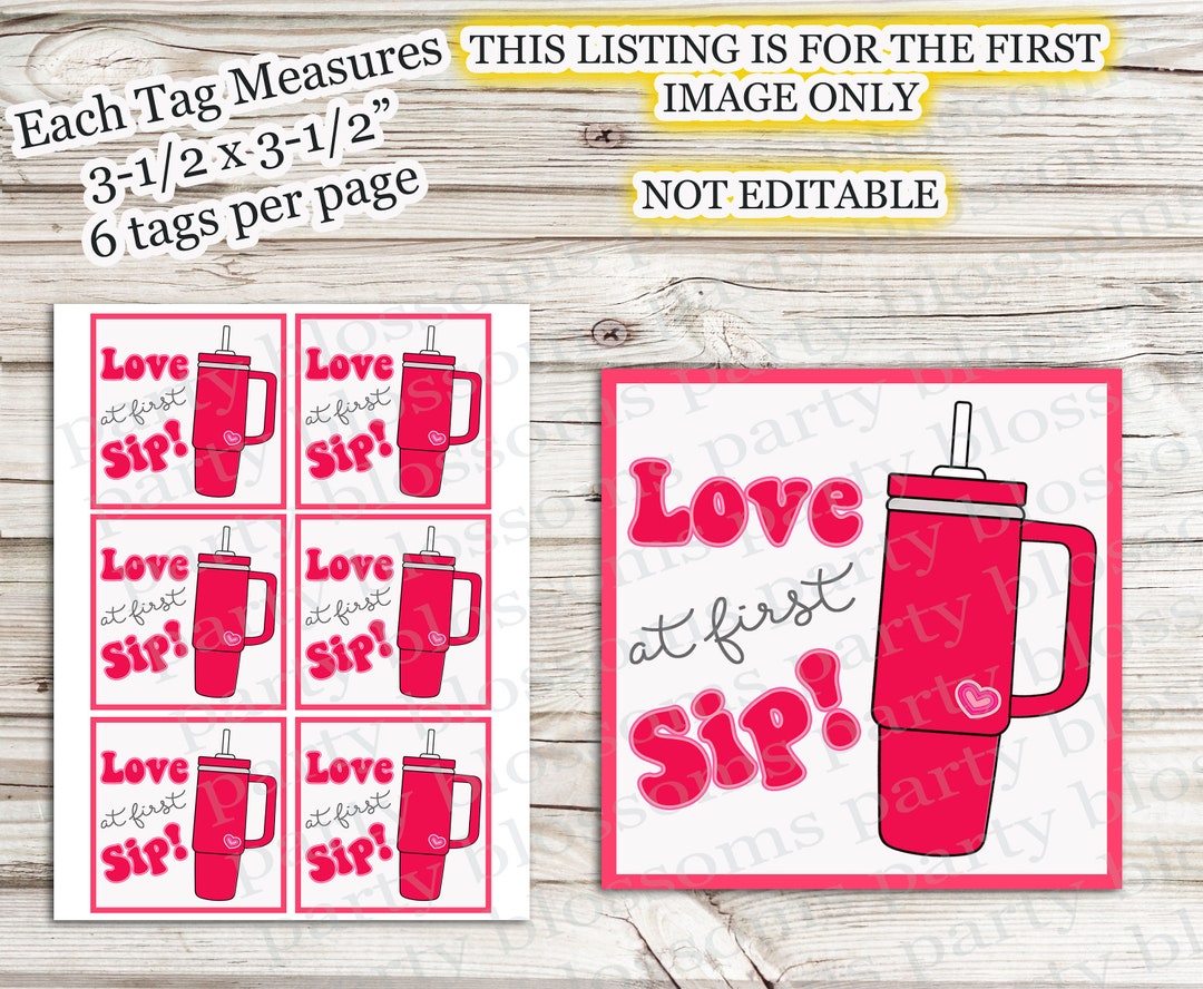 INSTANT DOWNLOAD Printable Love at First Sip, Cup, 40oz Tumbler ...