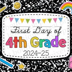 INSTANT DOWNLOAD First Day of 4th Grade Hello Goodbye Nailed It Goodbye ...