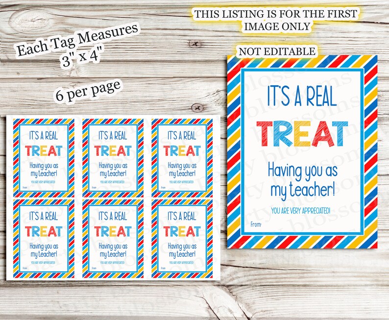 INSTANT DOWNLOAD It is A Real Treat Having You in My Class Student ...