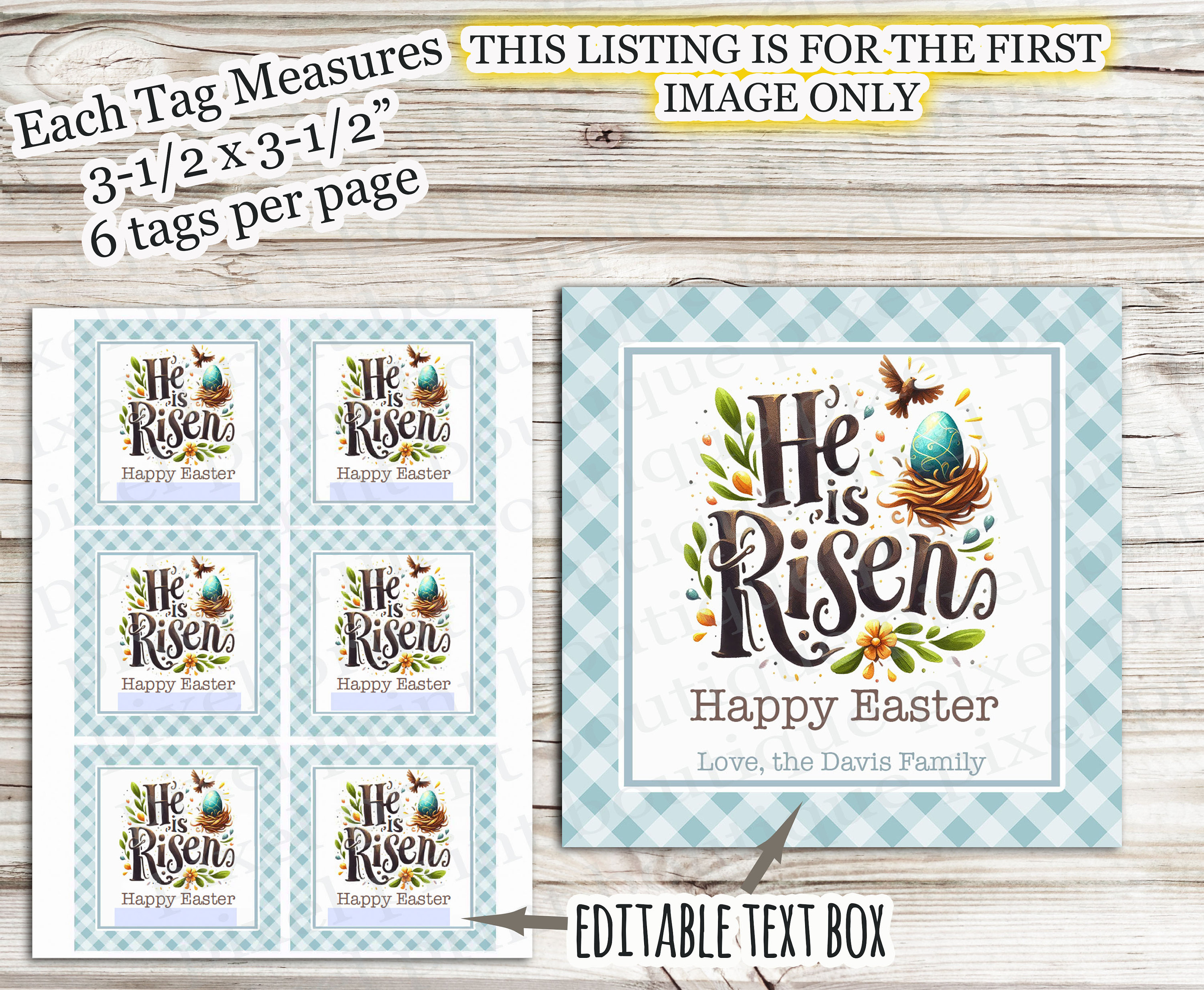 EDITABLE INSTANT DOWNLOAD He is Risen Bible Quote Happy Easter Pastel ...