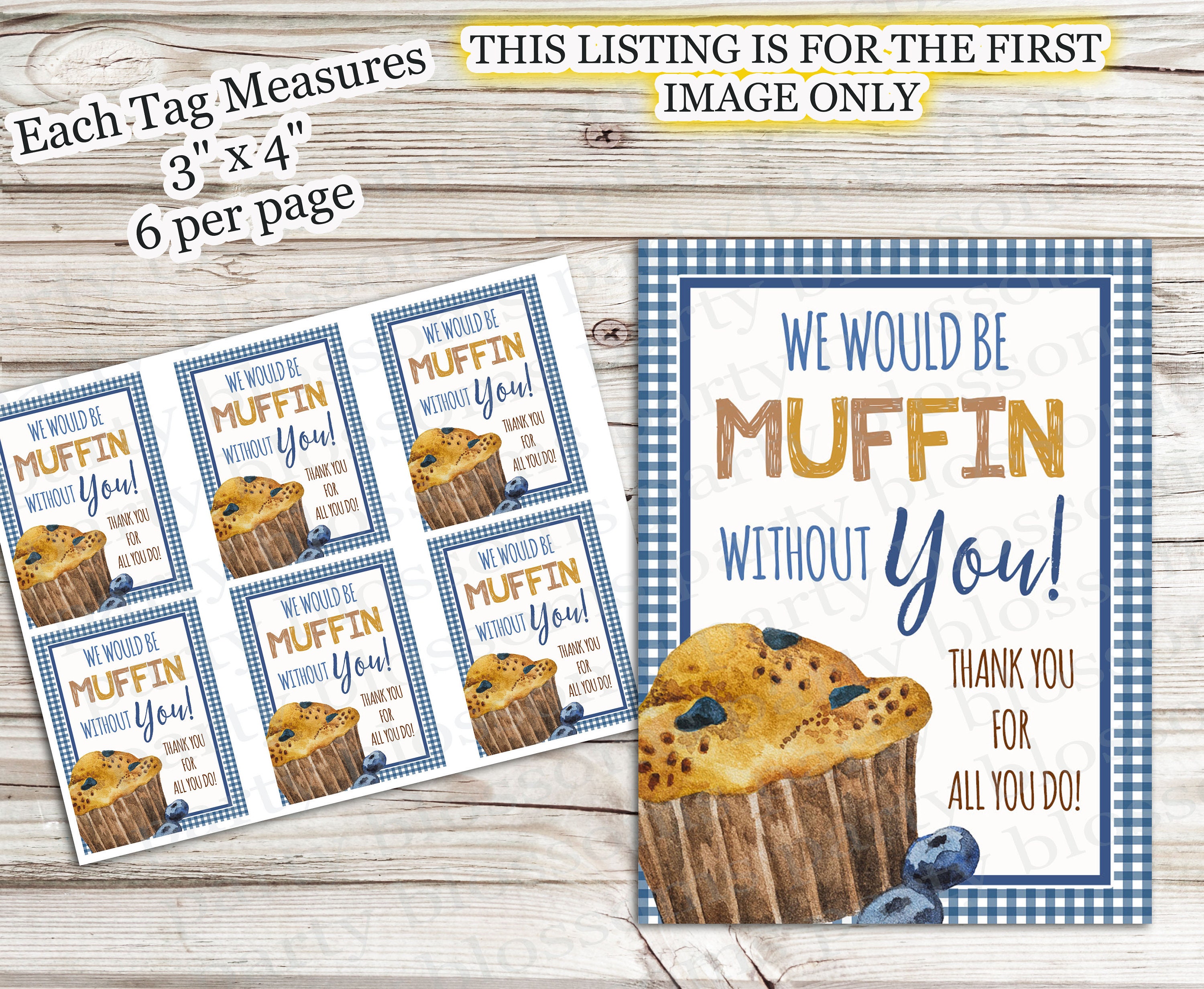 INSTANT DOWNLOAD We Would Be Muffin Without You Thank You for All You ...