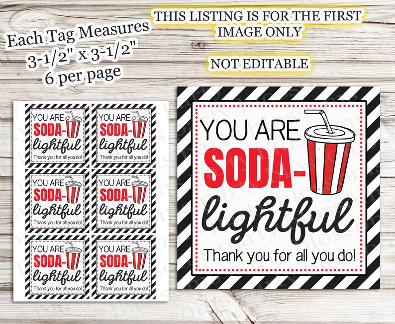 INSTANT DOWNLOAD I Soda Think You Are Amazing Thank You for All You Do ...