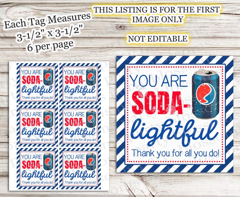 INSTANT DOWNLOAD I Soda Think You Are Amazing Thank You for All You Do ...
