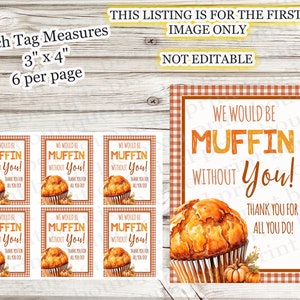 INSTANT DOWNLOAD We Would Be Muffin Without You Thank You Appreciation ...