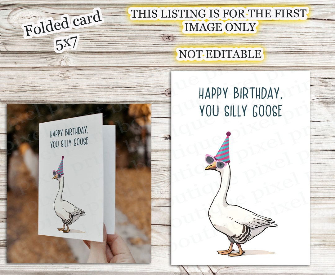 INSTANT DOWNLOAD Printable 5x7 Foldable Birthday Card Happy Birthday ...