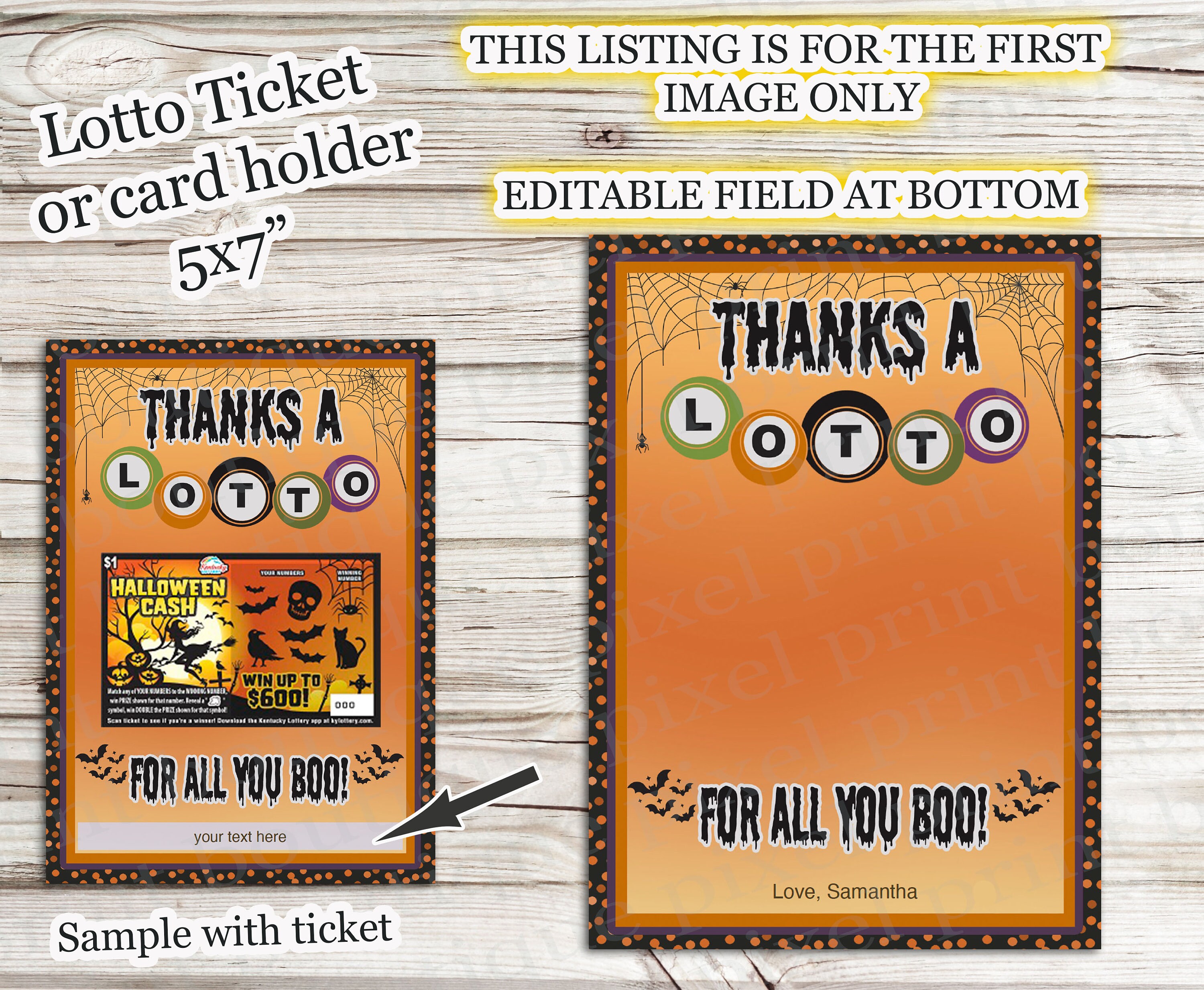 INSTANT DOWNLOAD Editable Printable Halloween Gift Card Holder Frankly ...