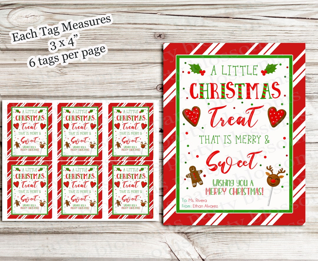 INSTANT DOWNLOAD Not Editable A Little Christmas Treat That is Merry ...