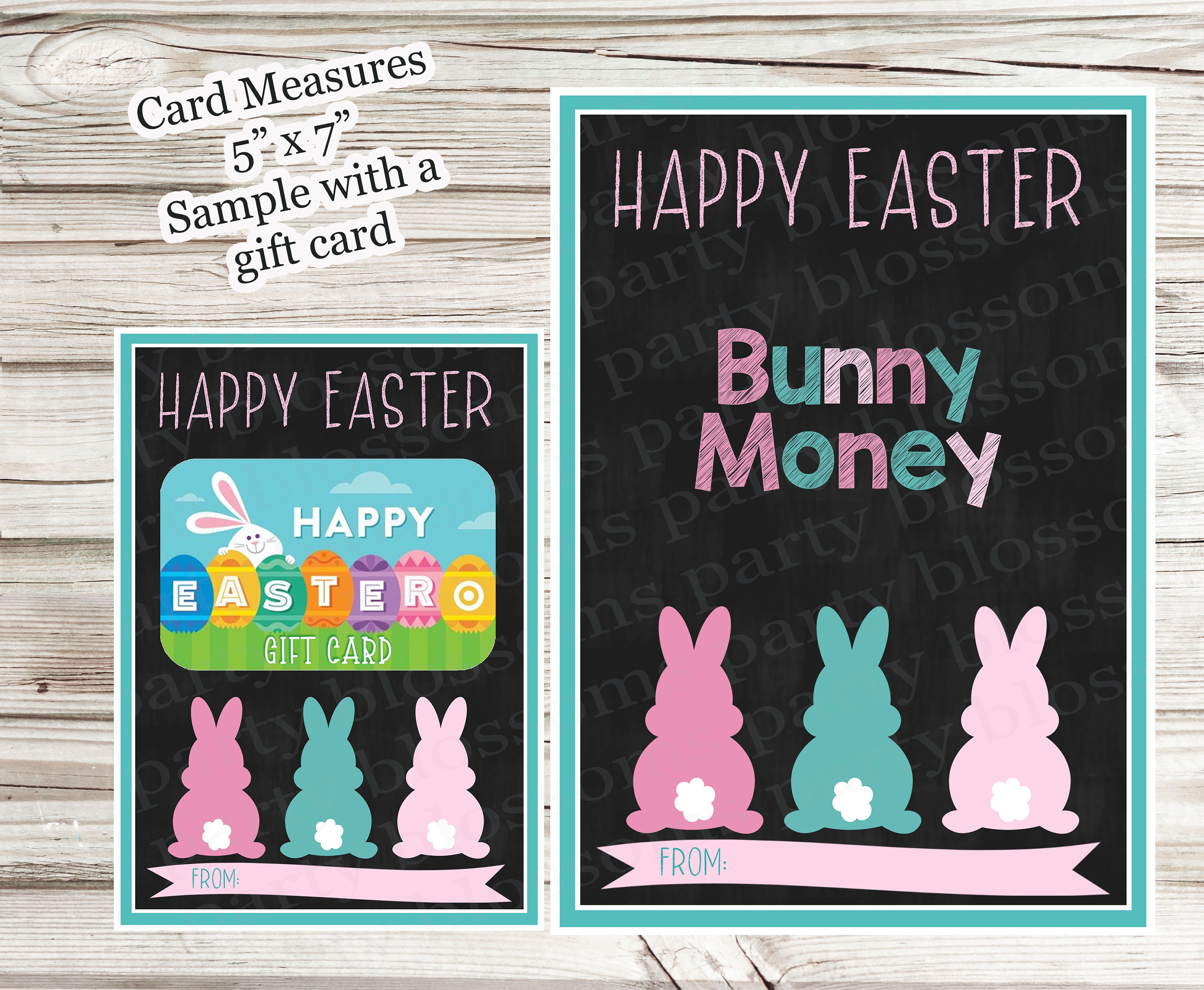 INSTANT DOWNLOAD BLUE Bunny Money, Happy Easter Bunny Ears, Favorite ...