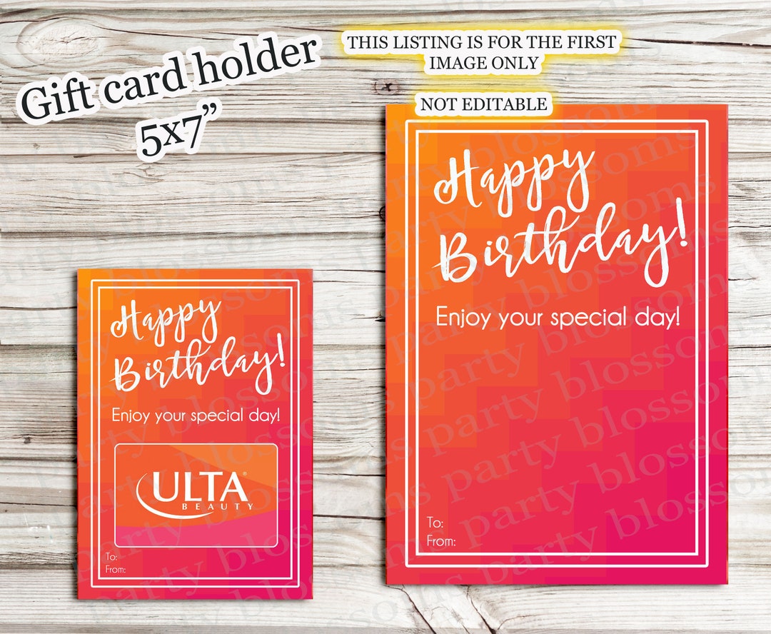 INSTANT DOWNLOAD: Happy Birthday Enjoy Your Day Sephora Ulta Gift Card ...