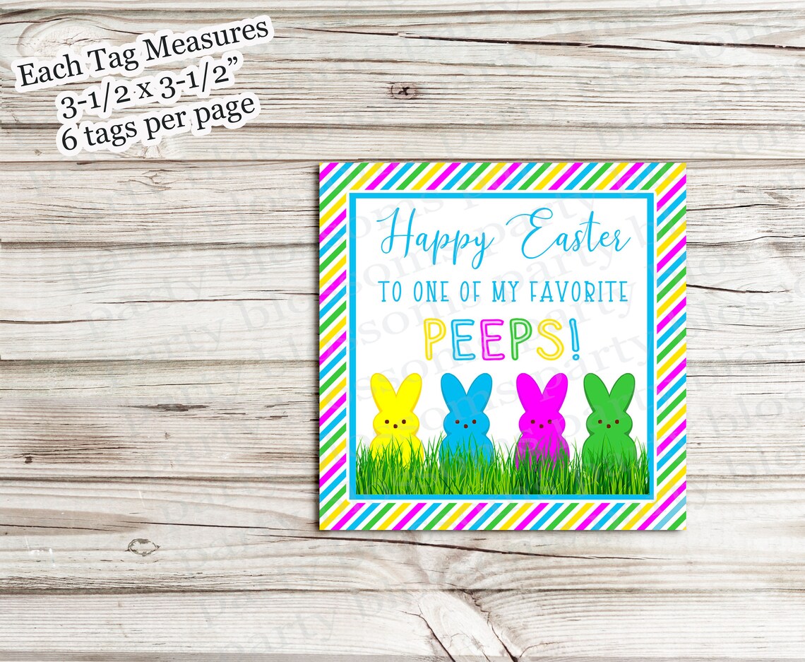 INSTANT DOWNLOAD You're One of My Favorite Peeps Kids, Class Treat ...