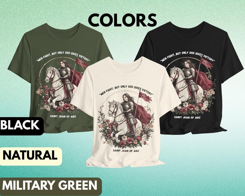 Saint Joan of Arc Short Sleeve Tee, Vintage Boho Catholic Church ...