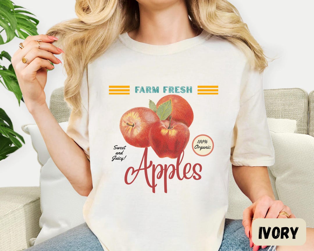 Retro Apples T-shirt, Vintage Fruit Tee, Unisex Shirt, Cool Gift for ...