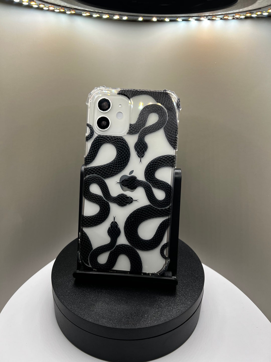 Transparent Black Snakes Tattoo Style Print Shockproof Case for iPhone ...