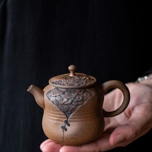 170ml Chinese Fujian Dehua Tea Pot Handmade Xiangyun Pottery Teapot ...