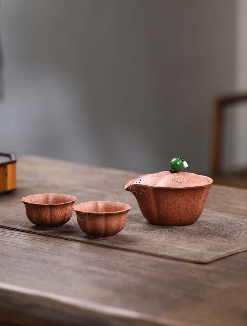3pcs of Set Chinese Yixing Handmade Zisha Firewood Gaiwan Tea Cup ...