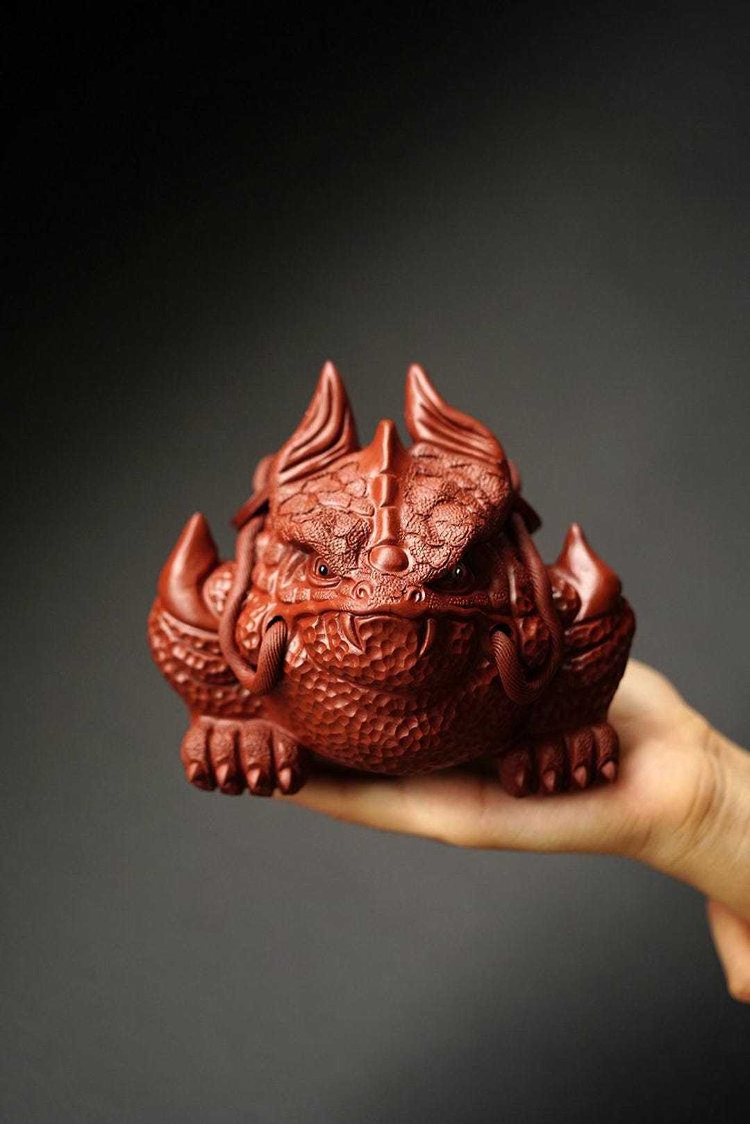 Chinese Yixing Zhu Clay Niu Jiao Jin Chan Tea Pet Zisha Handmade Tea ...