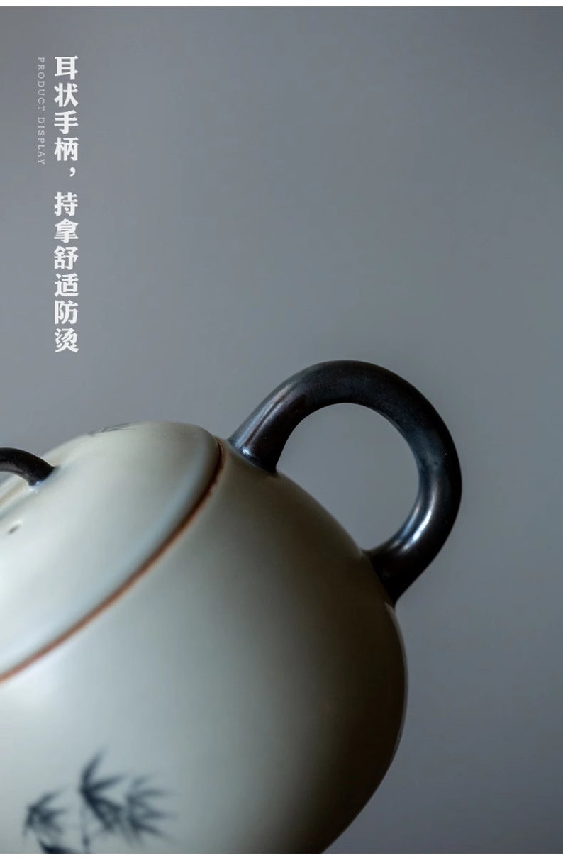 175cc Chinese Ceramic Handmade Bamboo Teapot Porcelain Gongfu Tea Pot ...