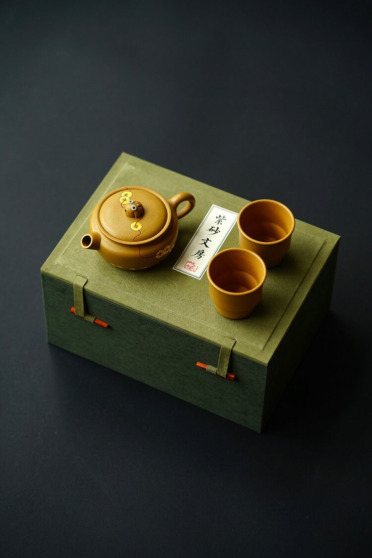 3pcs of One Set Chinese Yixing Tea Pot Duan Clay Teapot Caiyuan Zisha ...