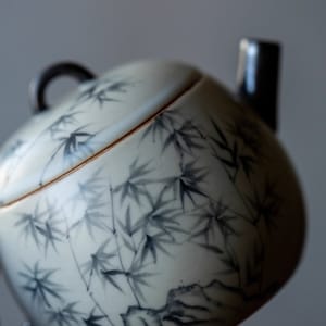 175cc Chinese Ceramic Handmade Bamboo Teapot Porcelain Gongfu Tea Pot ...